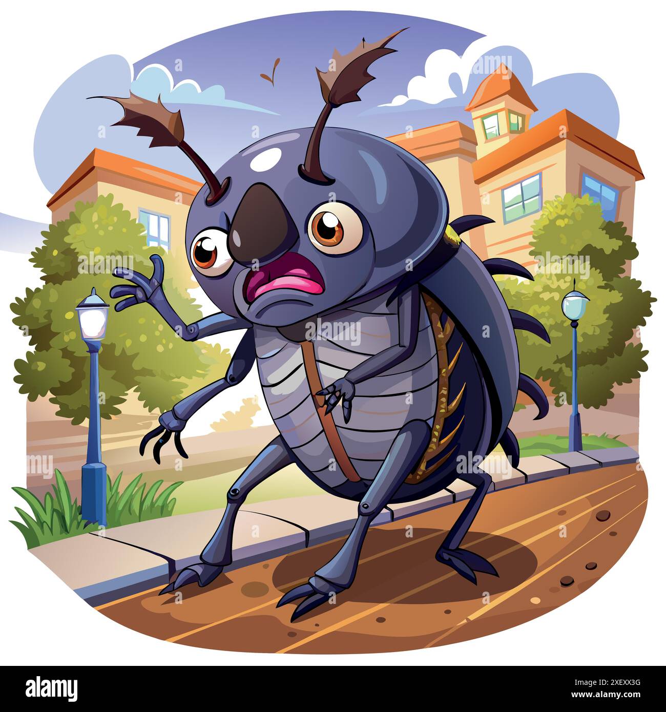 Darkling Beetle bug animated angry sea vector. AI generated image ...