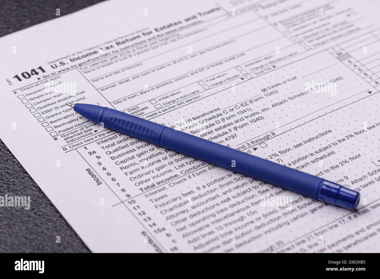 Fill out US tax form 1041 for verification and refund. Tax reporting of ...