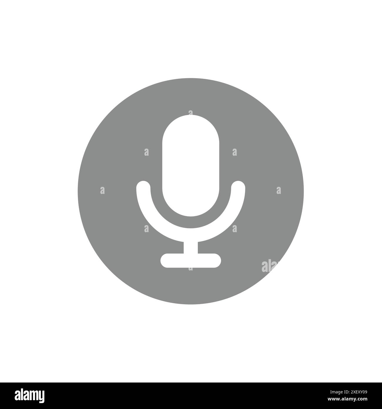 Microphone in circle vector icon. Audio, broadcasting or podcast mic ...