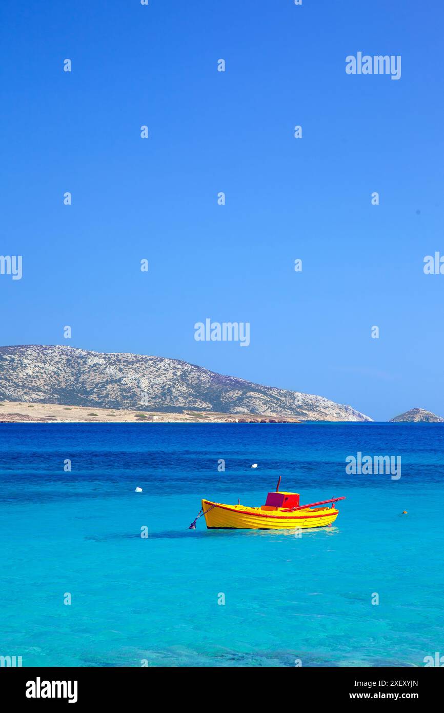 At the fishing port of Koufonisi island, a beautiful little island in ...