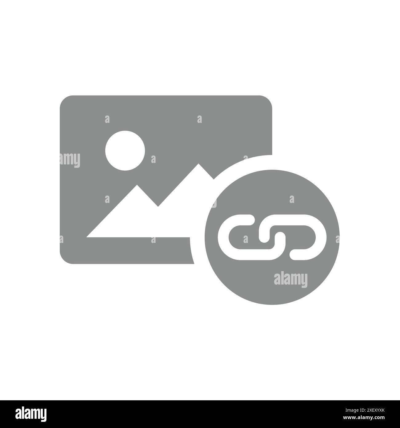 Link photo vector icon. Share or upload image or picture symbol Stock ...
