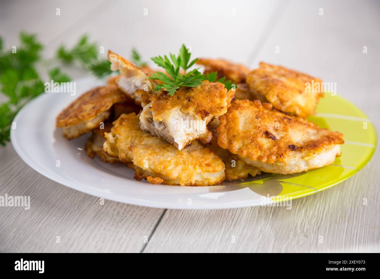 crispy golden fish fillet fried in batter Stock Photo - Alamy
