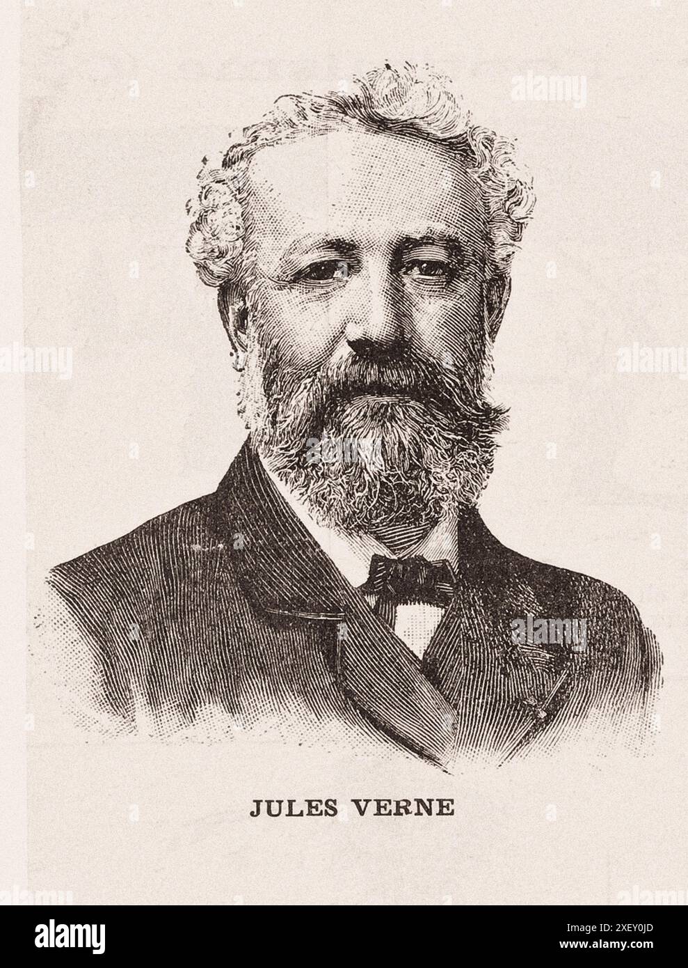 Engraving portrait of Jules Verne. 1905 Jules Gabriel Verne (1828 ...