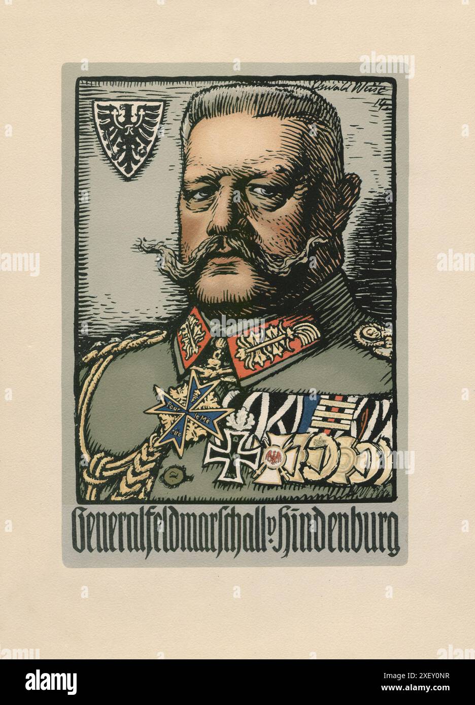 Portrait of Paul von Hindenburg. 1914 Paul Ludwig Hans Anton von ...