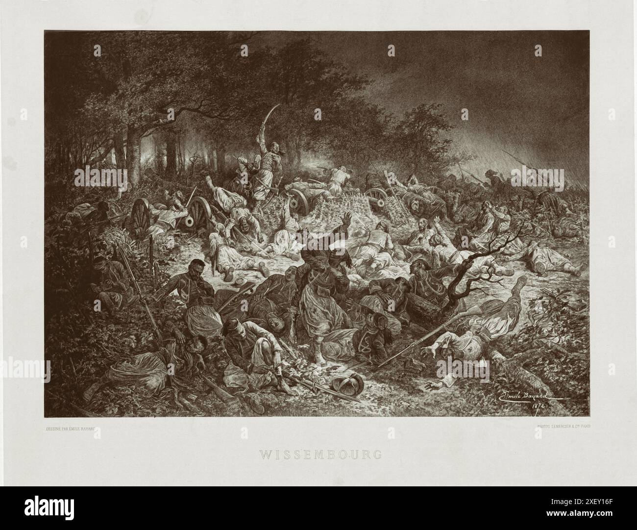 Engraving of Franco-Prussian War: Battle of Wissembourg. 1872 Battle of ...