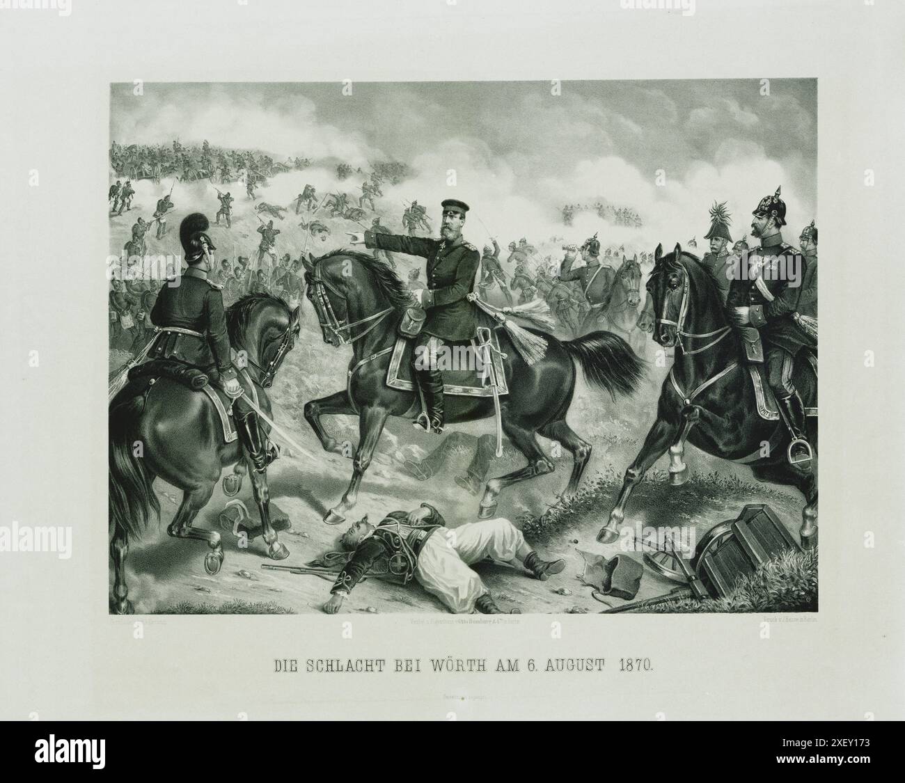 Engraving of the Battle of Wörth on August 6, 1870. 1872 The Battle of ...