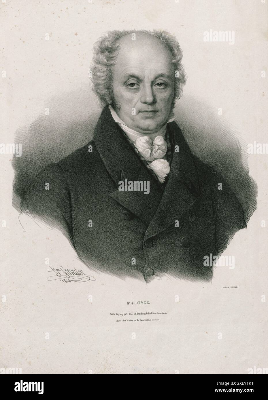 Portrait of Franz Josef Gall. 1828 Franz Josef Gall (1758 – 1828) was a ...