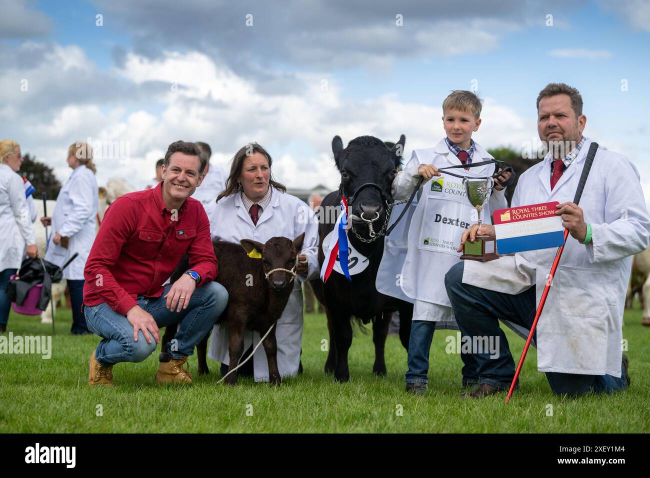 Matt Baker, TV personality, presenting prizes to winners in the Livestock competitions at the ...