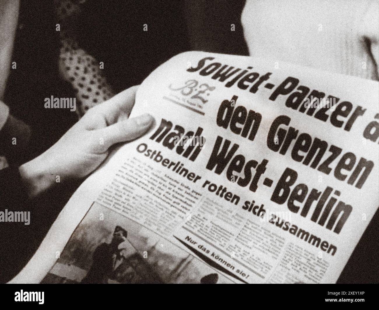 Berlin Crisis of 1961. Serie of archivel photos depicts the August 1961 ...