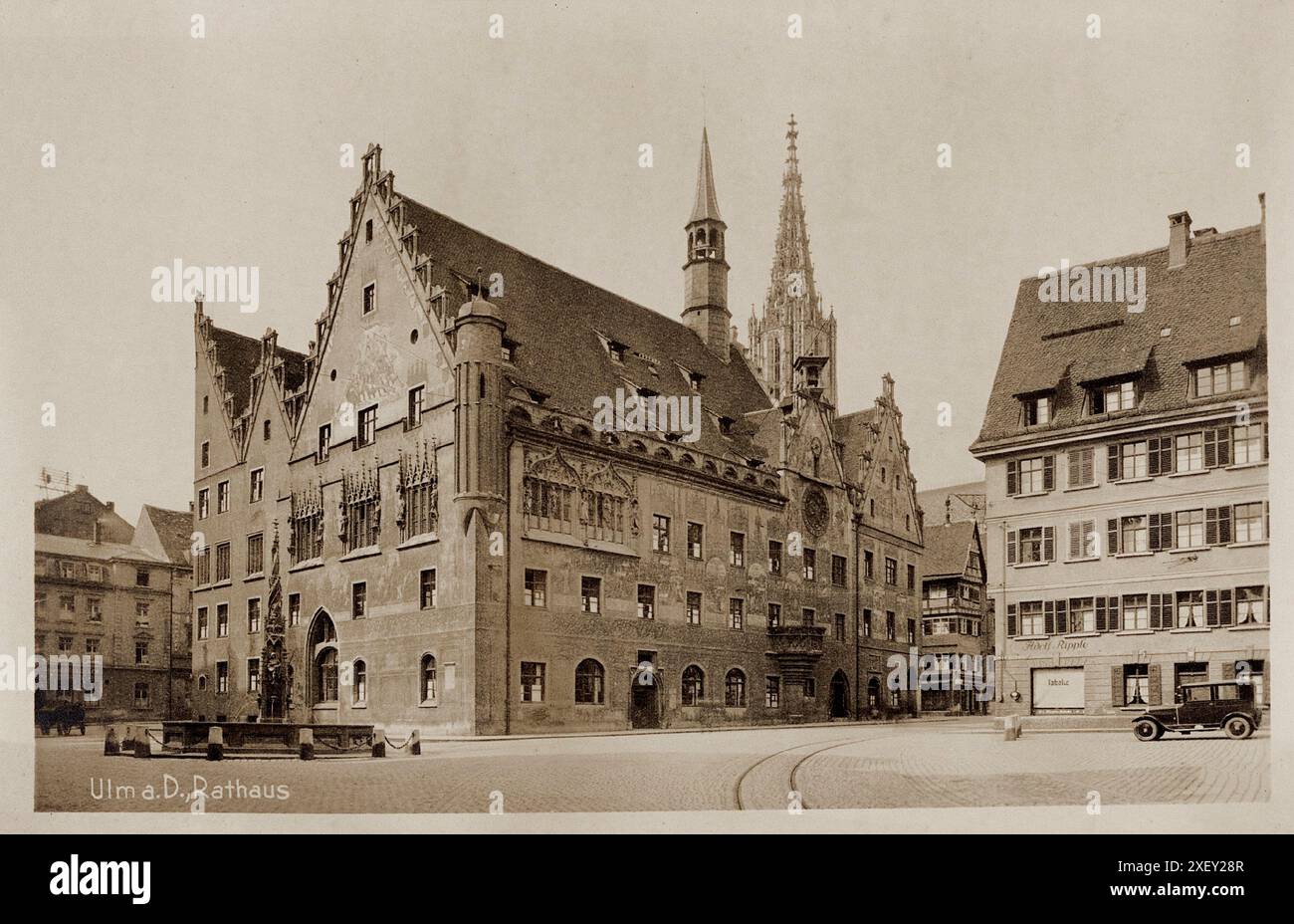 Vintage photo of Ulm, Rathaus. Germany. 1920s A city in the German ...