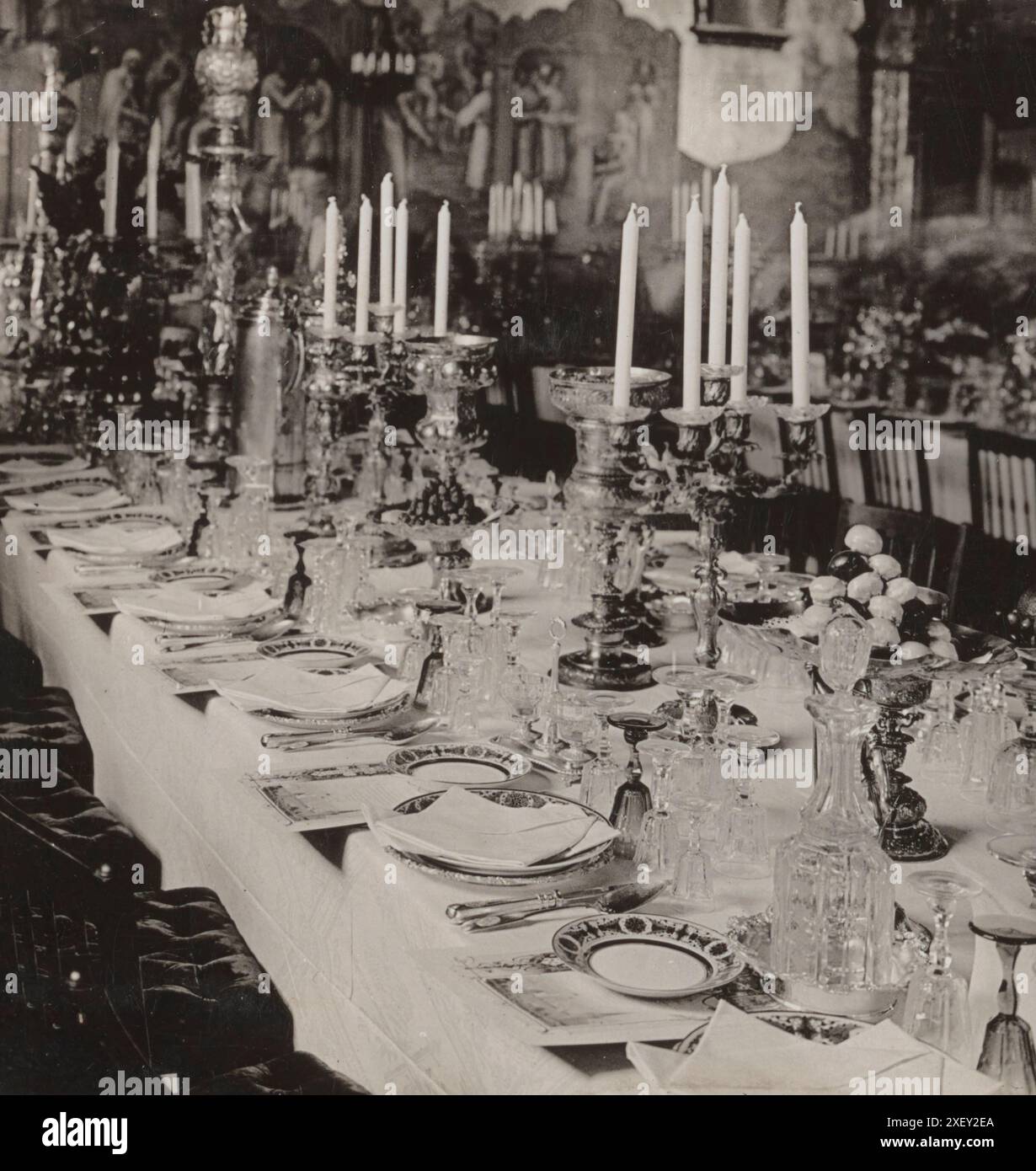 Vintage photo of banquet table in the Moscow Kremlin. Russian Empire ...