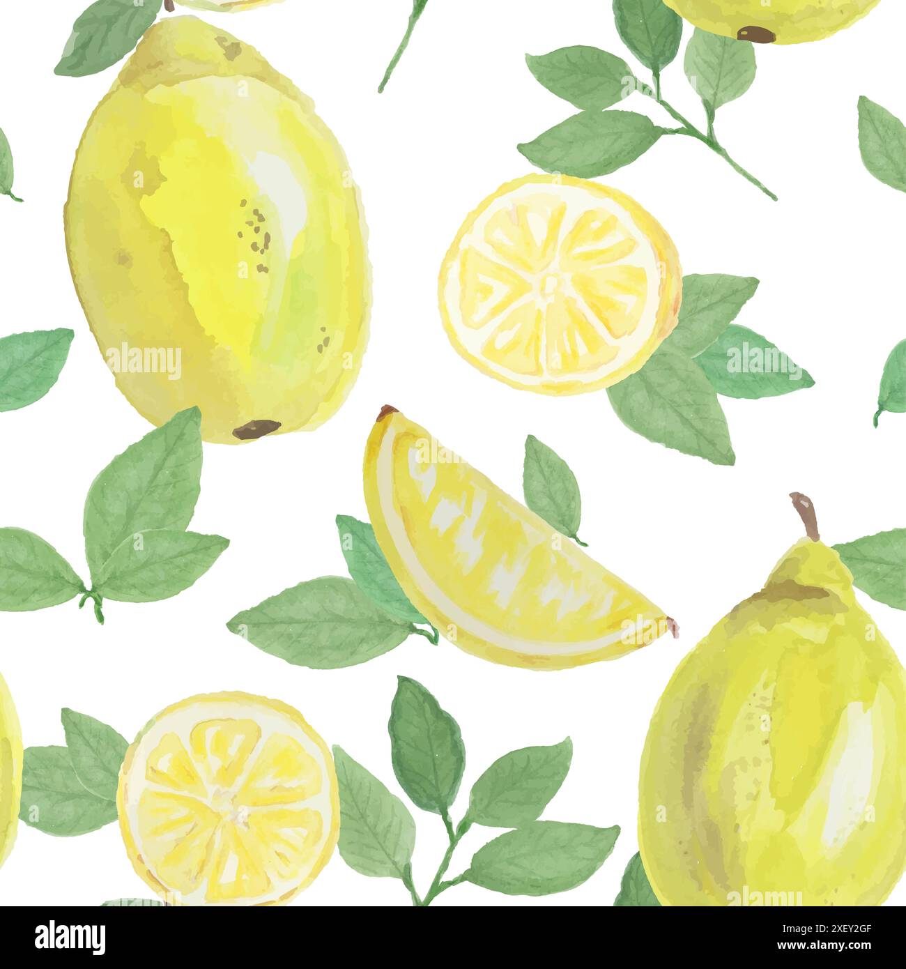 Hand drawn lemons pattern Cut Out Stock Images & Pictures - Alamy