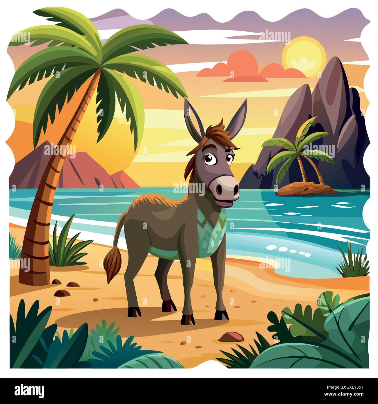 His lost donkey Stock Vector Images - Alamy