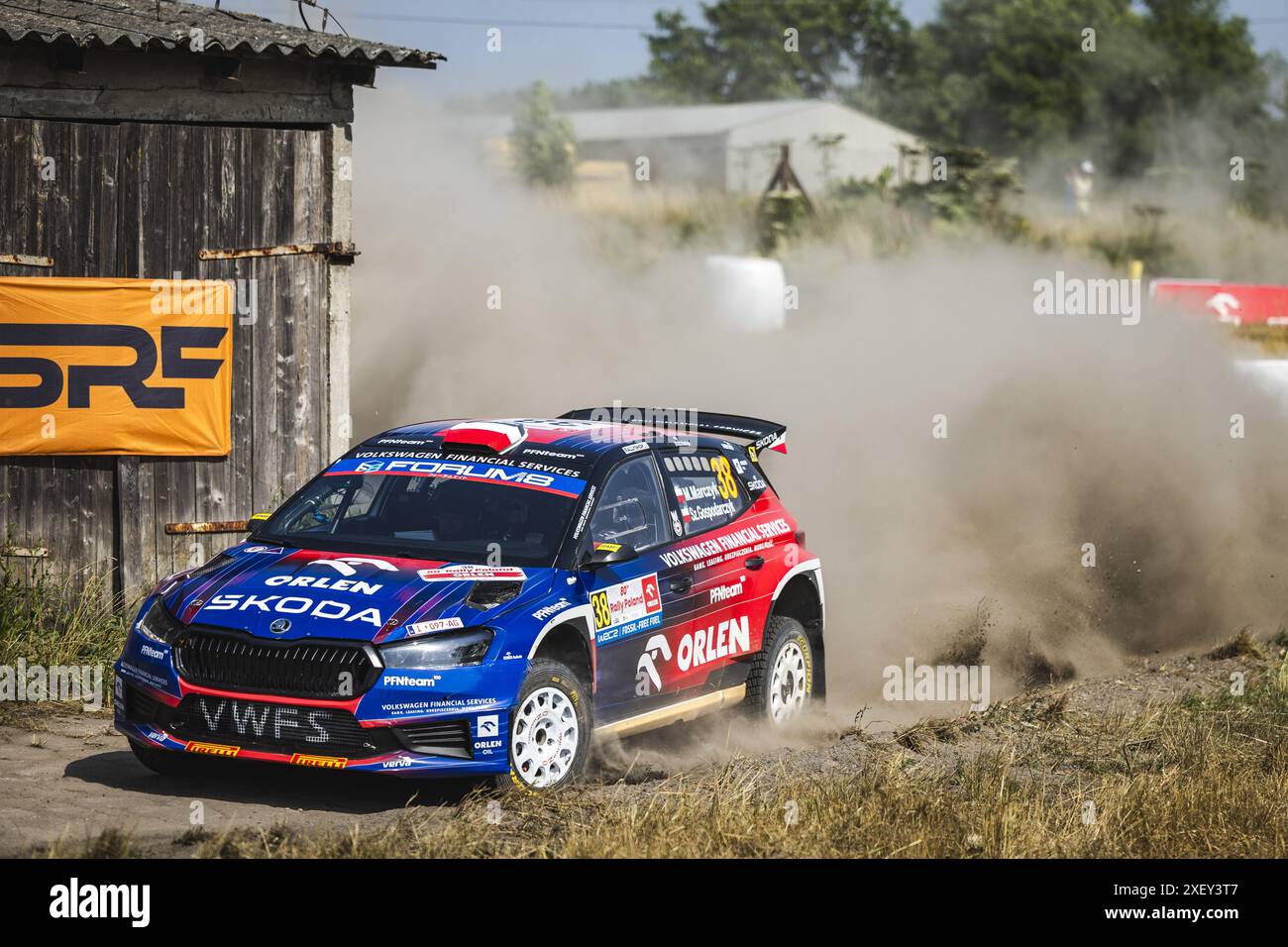 38 MARCZYK Miko, GOSPODARCZYK Szymon, Skoda Fabia RS Rally2, action during the Rally Poland 2024 ...