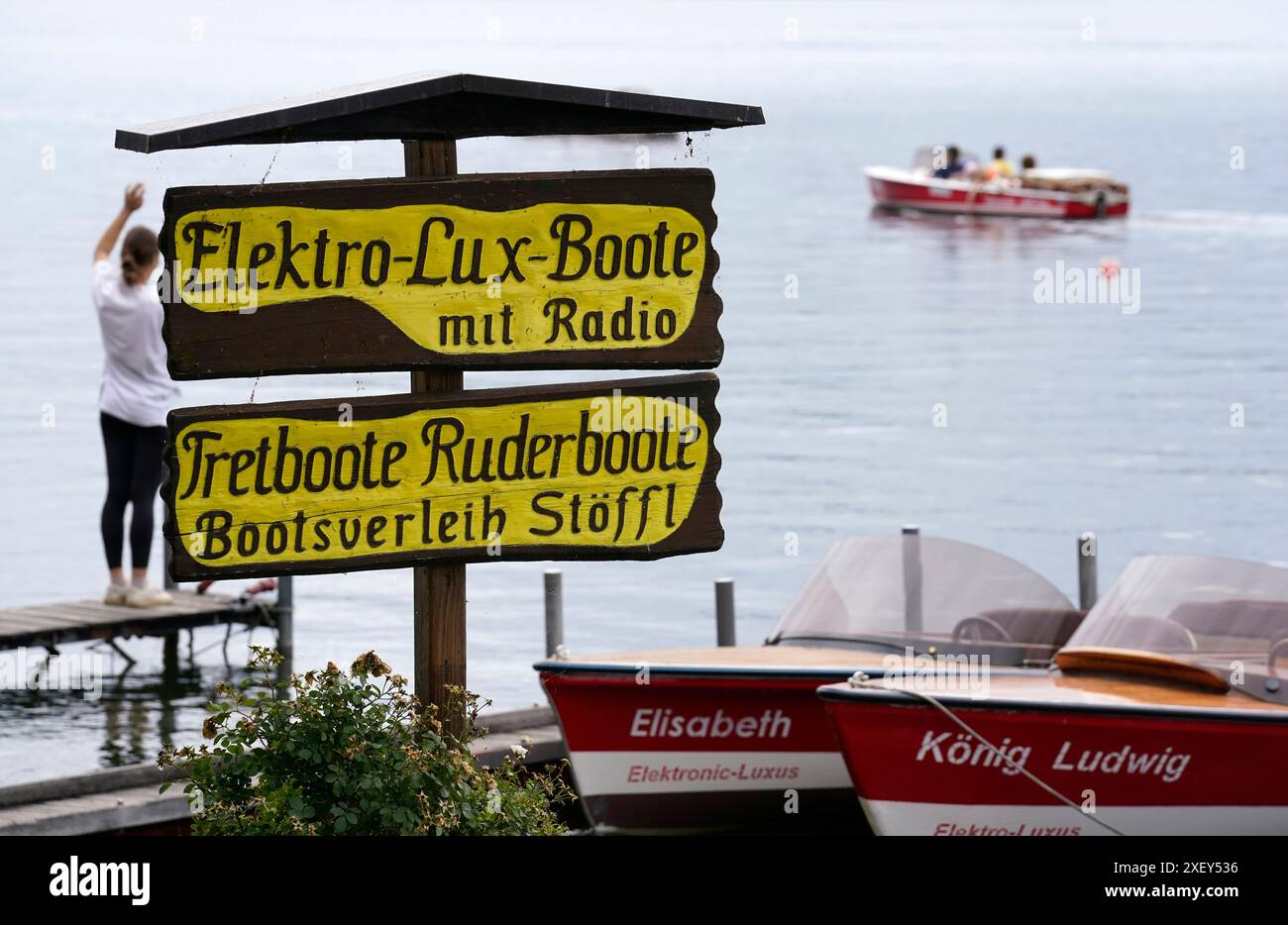 Prien, Germany. 30th June, 2024. Excursionists take a boat trip on Lake ...