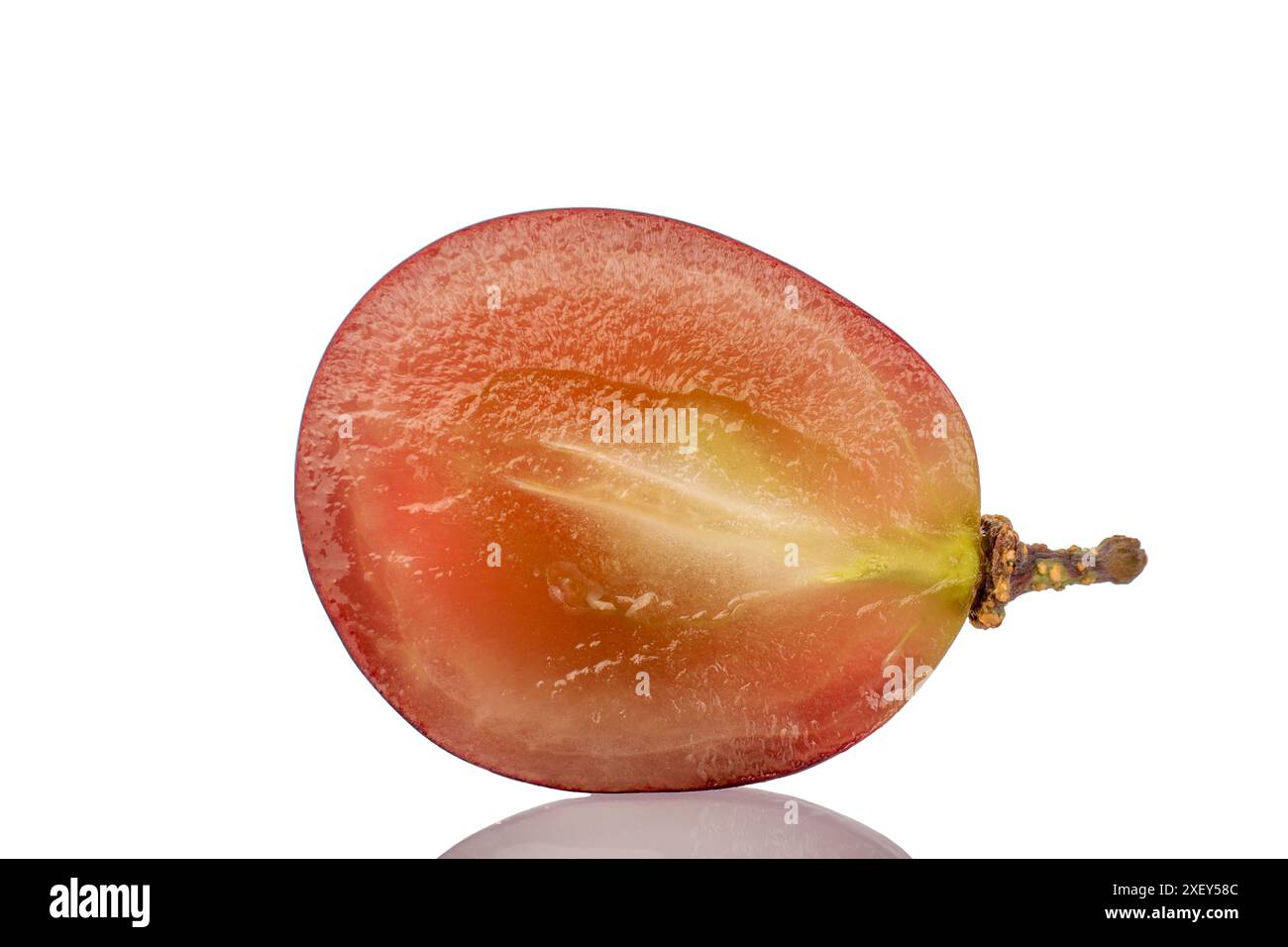 One half of grape berry, macro, isolated on white background Stock ...