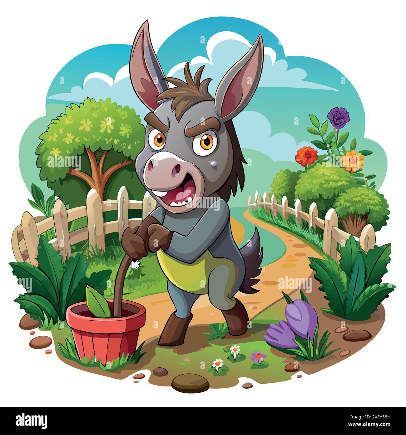Angry donkey drawing Cut Out Stock Images & Pictures - Alamy