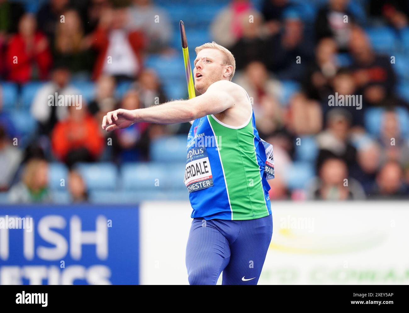 Joe Dunderdale in the Men's Javelin during day two of the Olympic ...