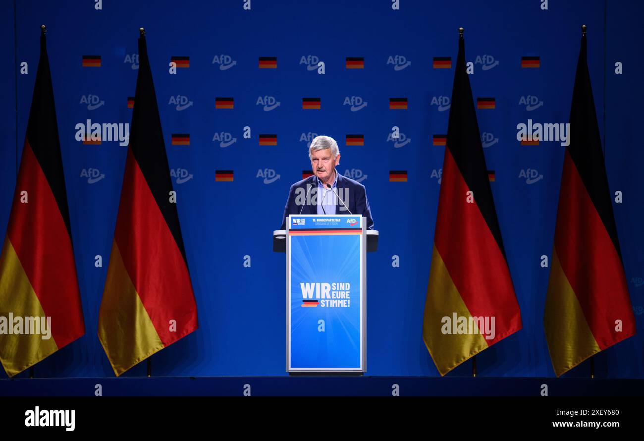 Essen, Germany. 30th June, 2024. Lothar Maier (AfD) speaks at the AfD ...