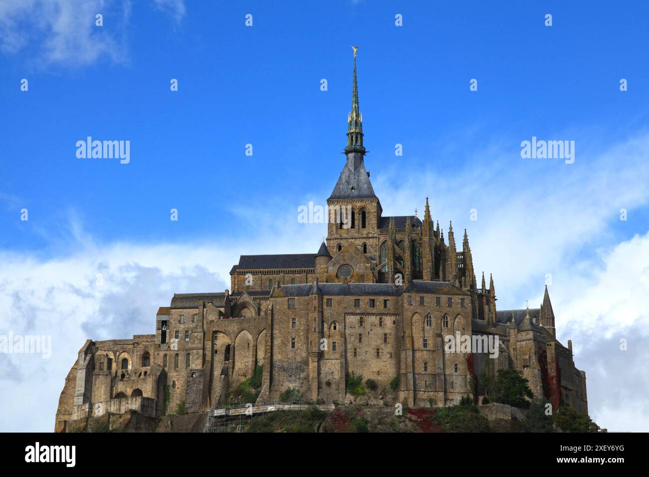 View of the Mont-Saint-Michel Abbey, one of the most famous Christian ...