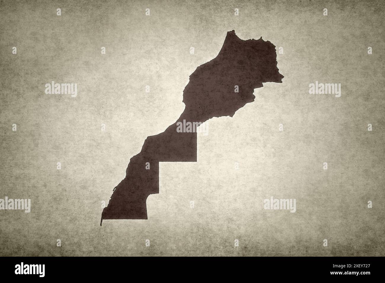 Grunge map of Morocco printed on an old paper Stock Photo - Alamy