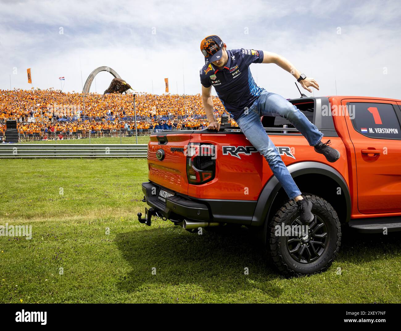 SPIELBERG - Max Verstappen (Red Bull Racing) with the Orange fans prior ...