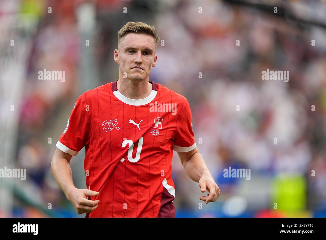 Berlin, Germany. 29th June, 2024. Michel Aebischer of Switzerland ...