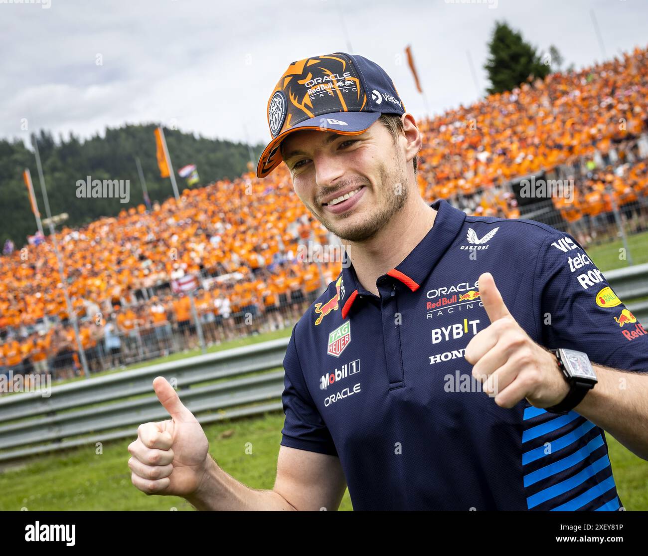SPIELBERG - Max Verstappen (Red Bull Racing) with the Orange fans prior ...