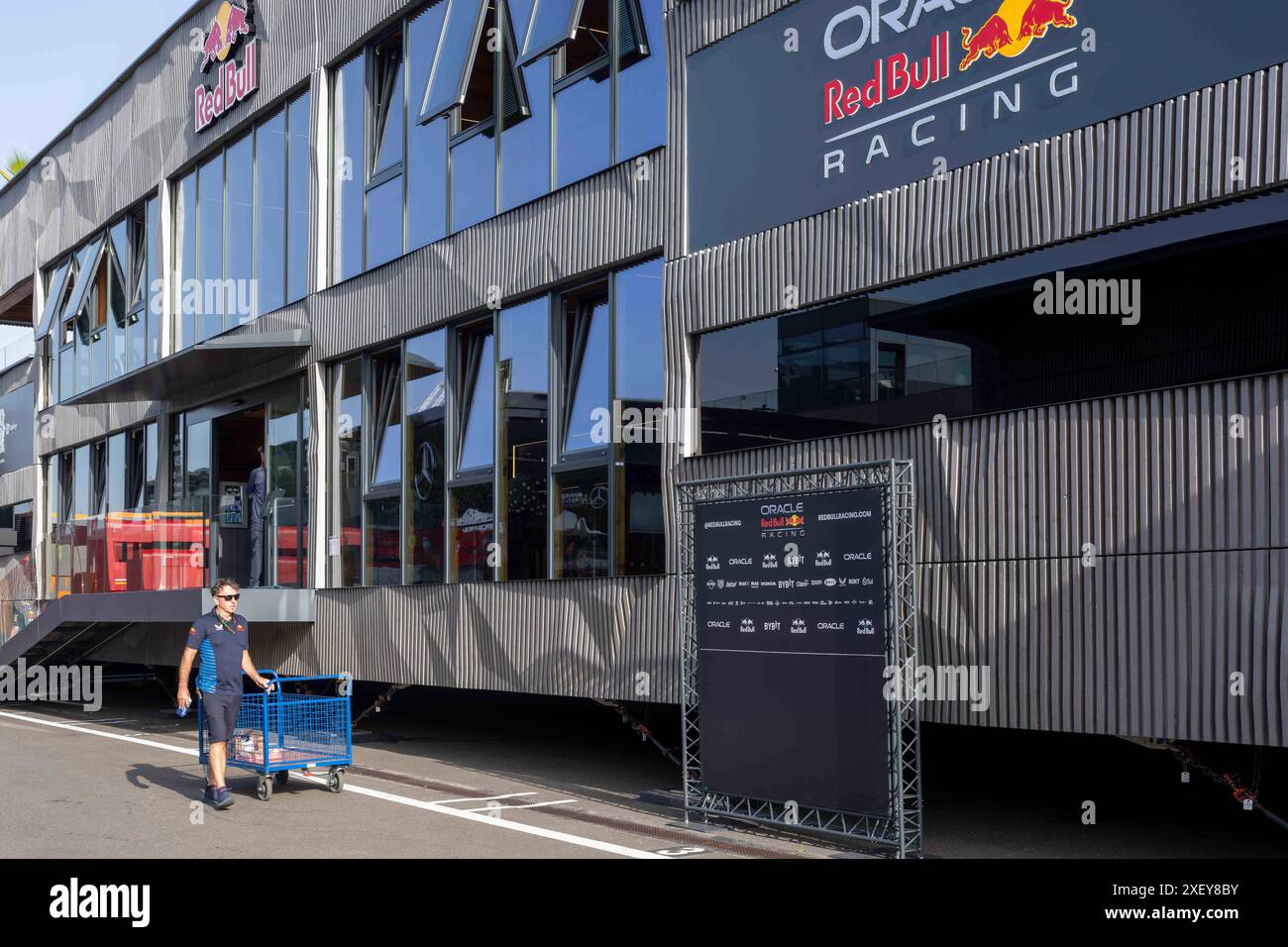 SPIELBERG, AUSTRIA - JUNE 30: Motorhome of Red Bull during the F1 Grand ...