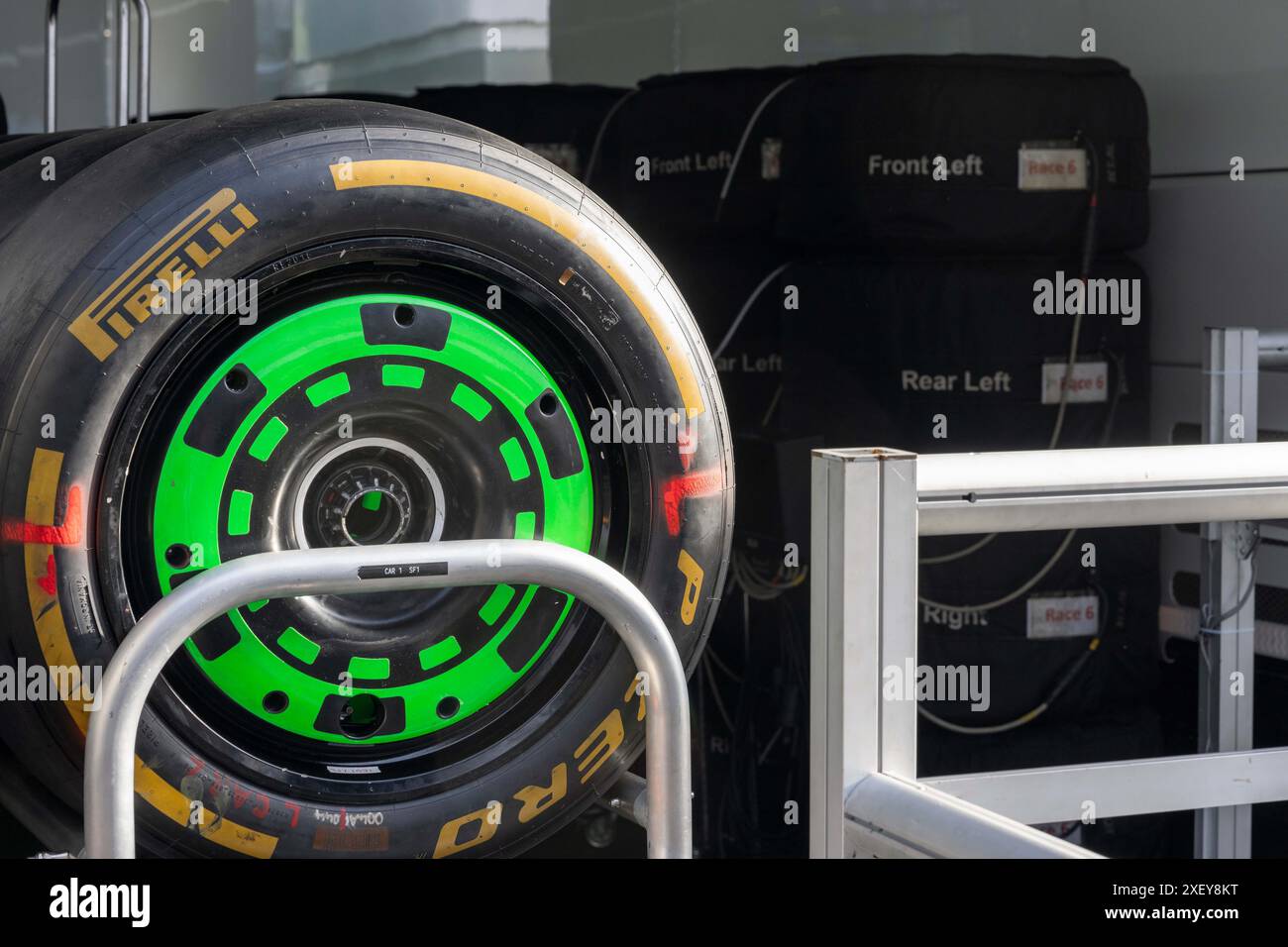SPIELBERG, AUSTRIA - JUNE 30: A yellow medium tyre during the F1 Grand ...