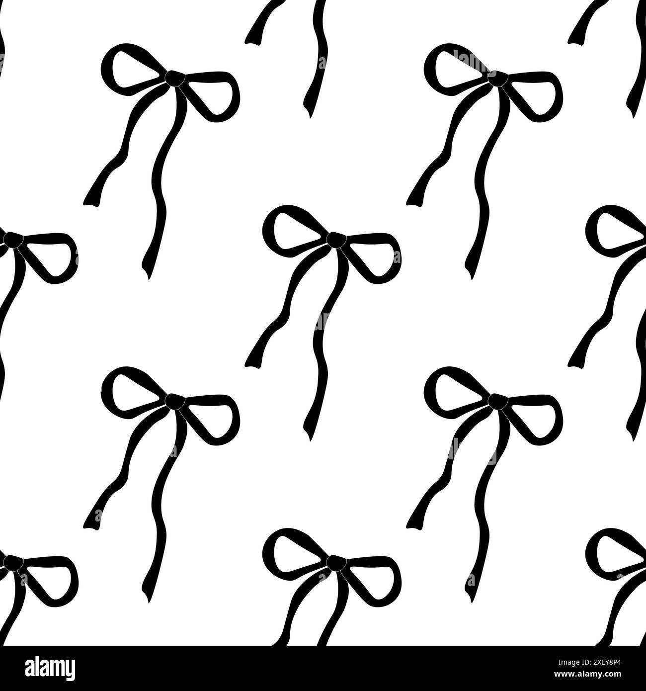 Decorative black bows seamless pattern. Trendy design. Cute feminine ...