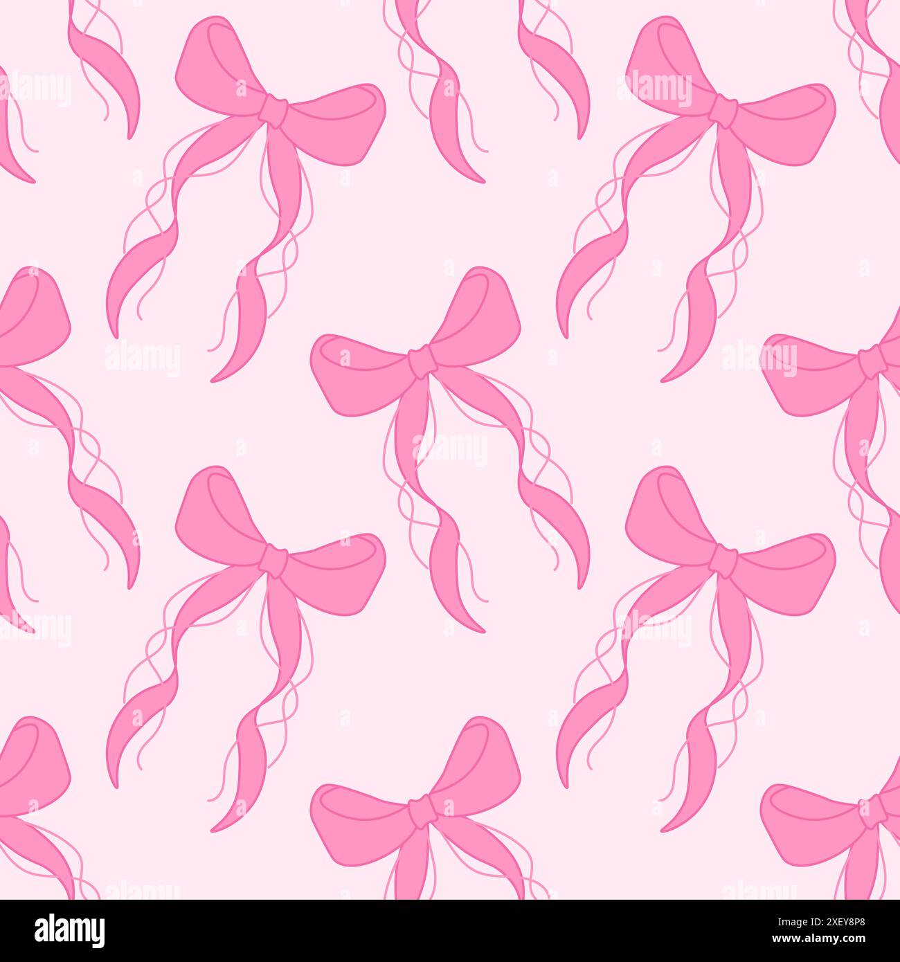 Decorative pink bows seamless pattern. Trendy design. Cute feminine ...