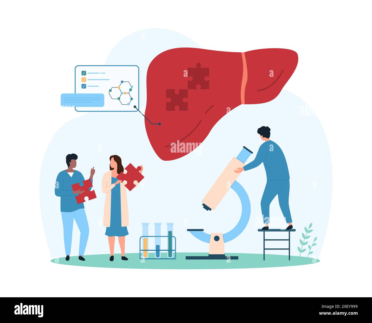 Liver health care, disease awareness and metabolism protection. Tiny ...