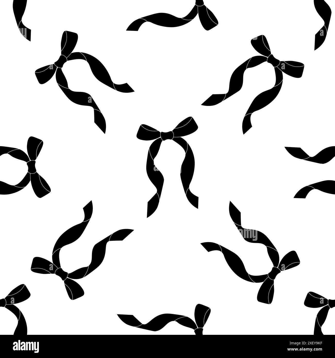Decorative black bows seamless pattern. Trendy design. Cute feminine ...