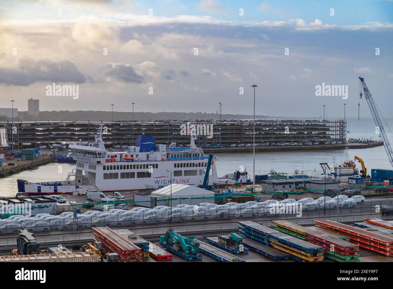 Southampton, Great Britain-April 4, 2024: Ferry and cargo operations at ...