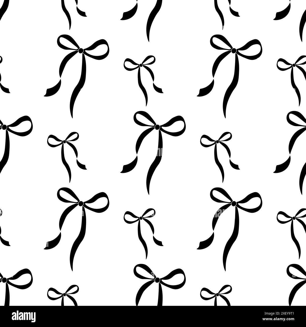 Decorative black bows seamless pattern. Trendy design. Cute feminine ...