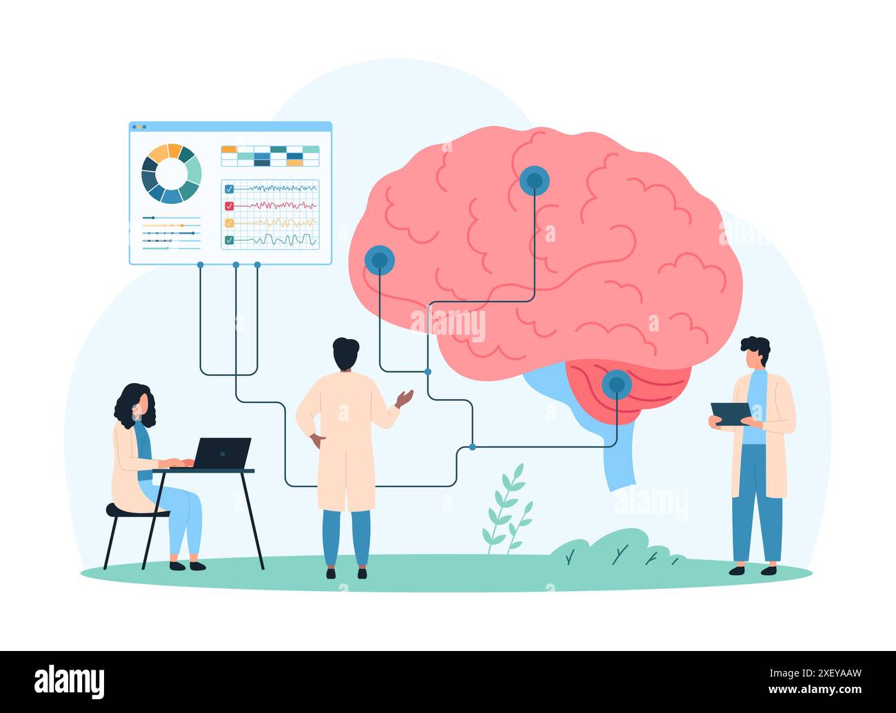 Human brain and nervous system, neuroscience disease research and ...