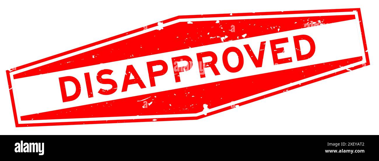 Grunge red disapproved word hexagon rubber seal stamp on white background Stock Vector Image ...