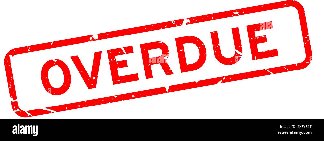 Grunge red overdue word square rubber seal stamp on white background Stock Vector Image & Art ...