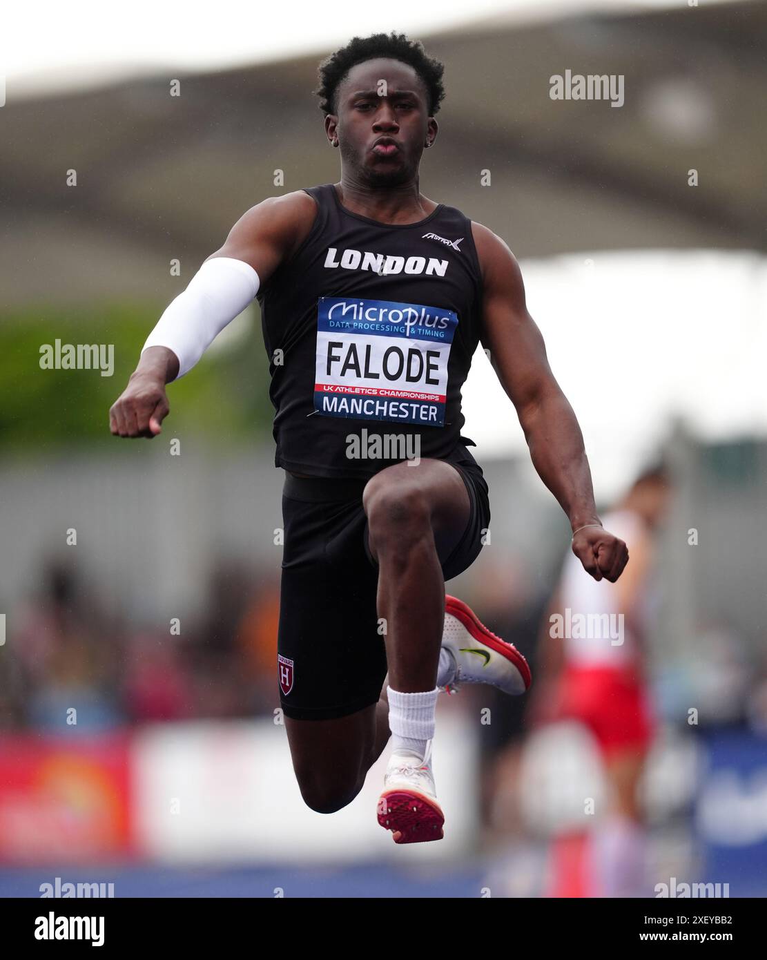 Daniel Falode in the Men's Triple Jump during day two of the Olympic Trials and UK Athletics ...