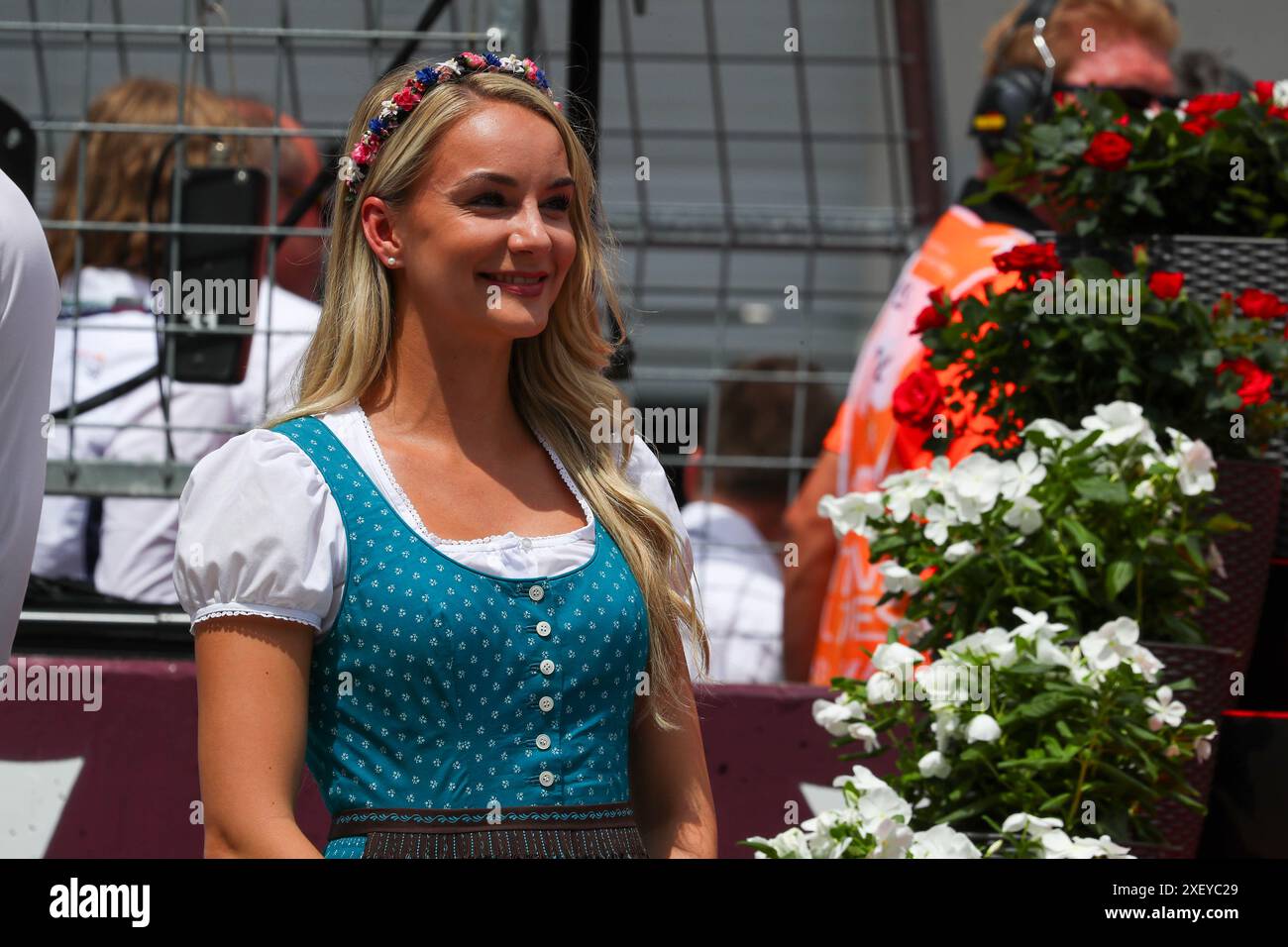 girls and boy with Austria's traditional dresses during Race day of ...