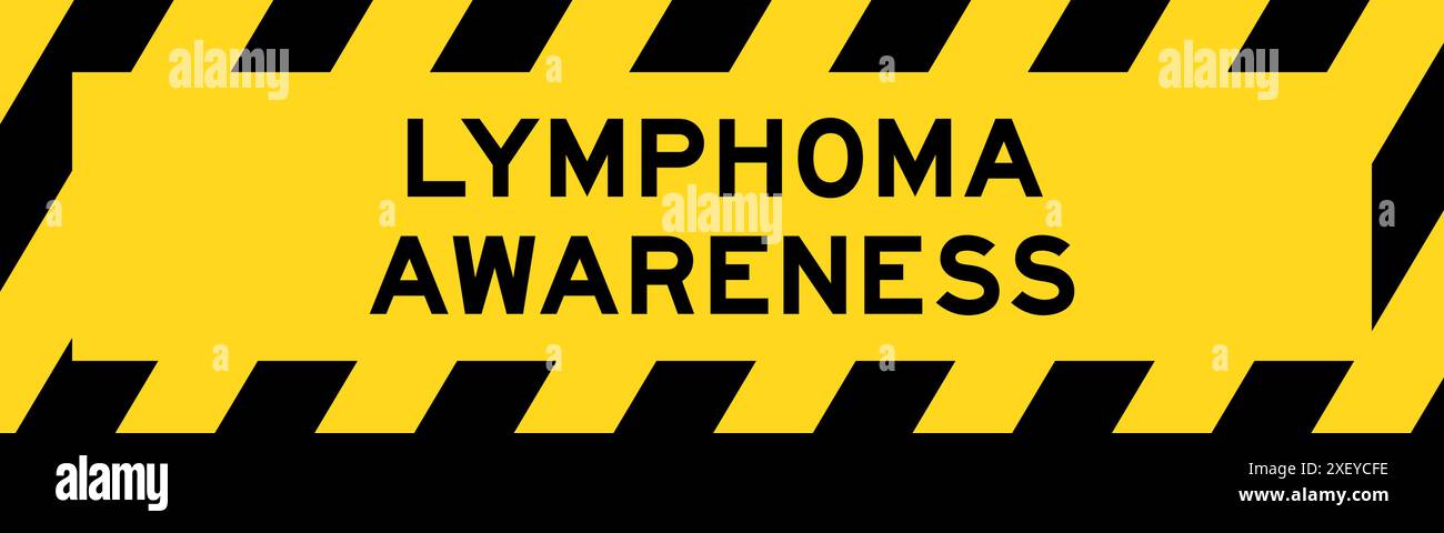 Yellow and black color with line striped label banner with word ...