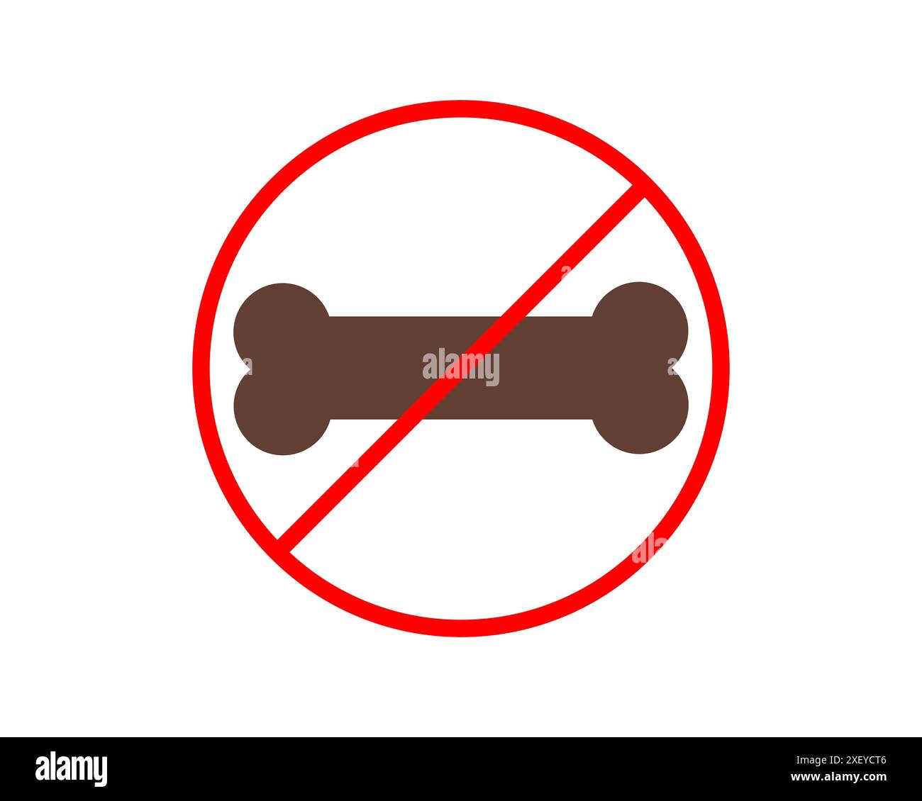 No bones. Сrossed out sign. Vector illustration on blank white ...