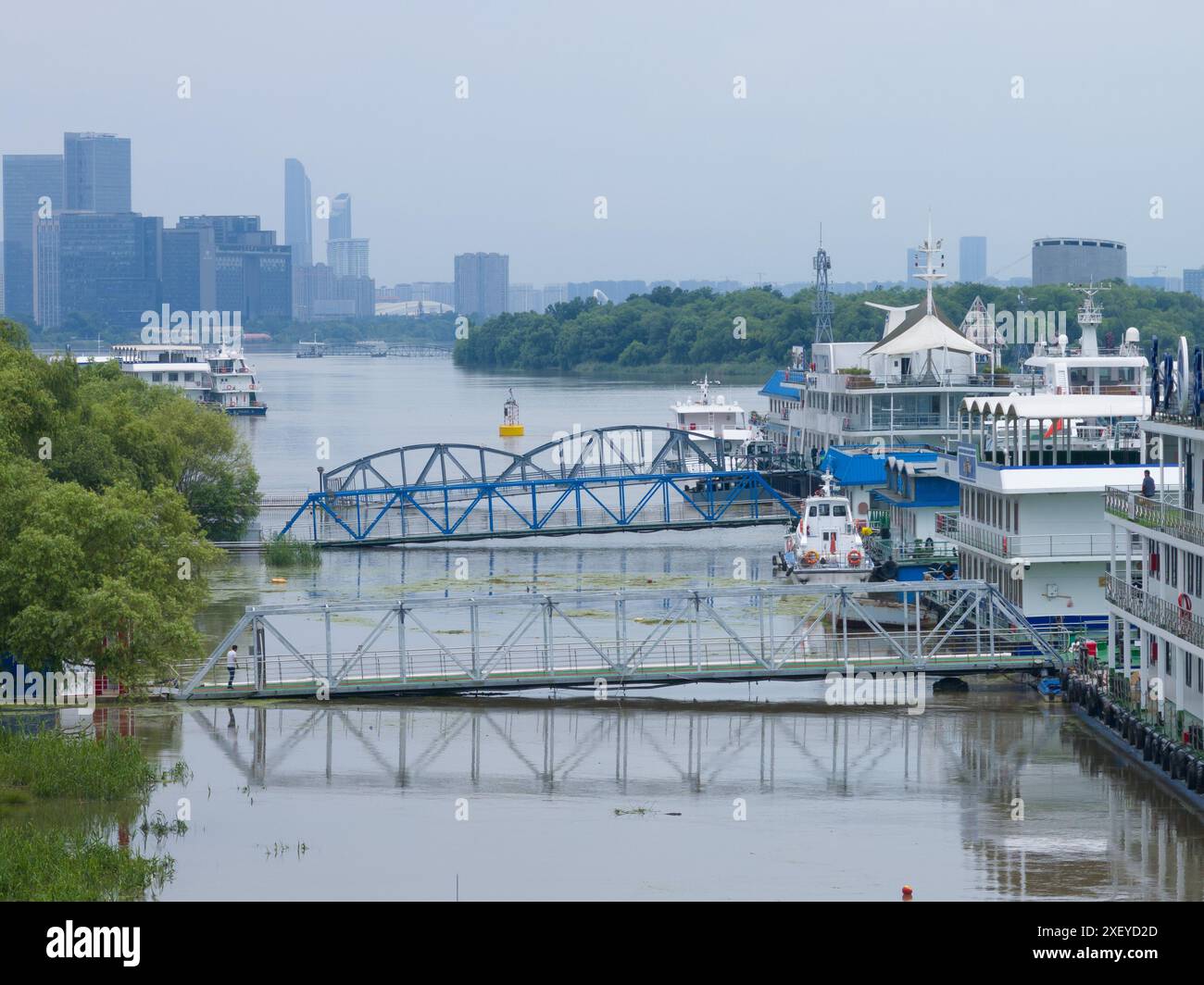 NANJING, CHINA - JUNE 30, 2024 - The water level of the Yangtze River ...