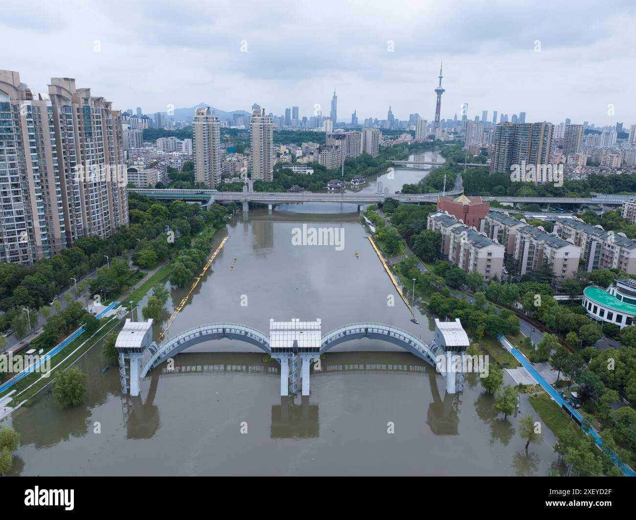 NANJING, CHINA - JUNE 30, 2024 - The water level of the Yangtze River ...