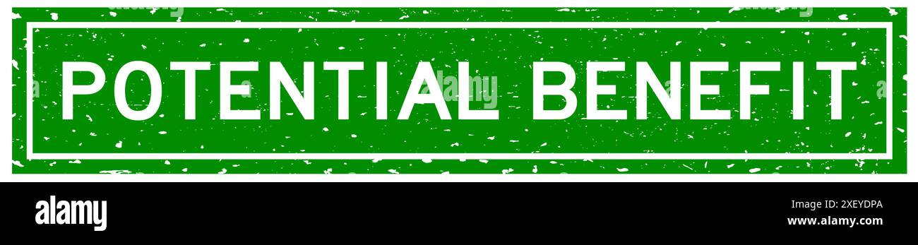 Grunge green potential benefit word square rubber seal stamp on white background Stock Vector ...