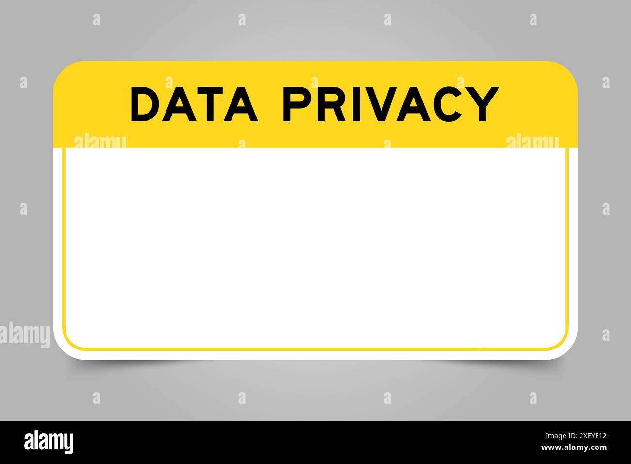 Label banner that have yellow headline with word data privacy and white ...