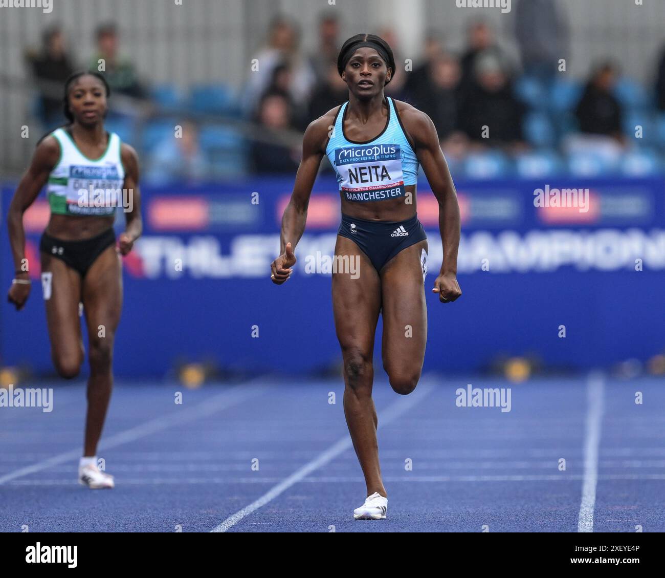 Daryll Neita in the women’s 200m during the Microplus UK Athletics ...