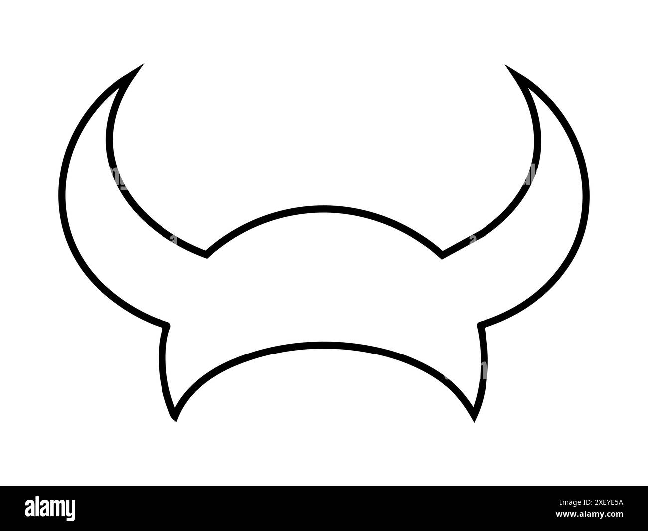 Black outline of a Viking helmet isolated on a white background ...
