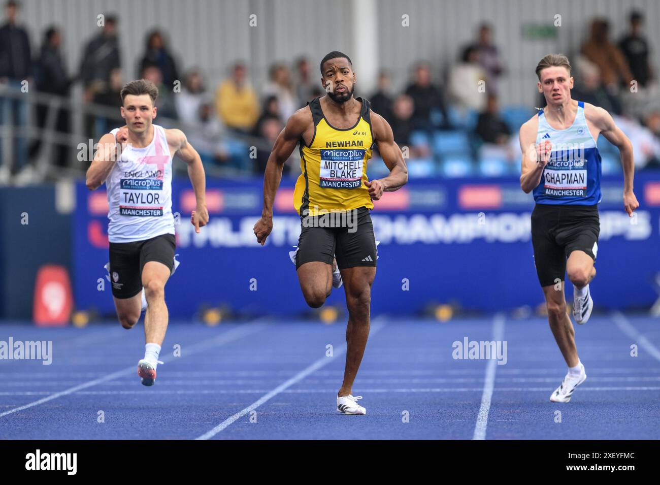 Mitchell Blake wins the first heat of the mens 200m during the ...